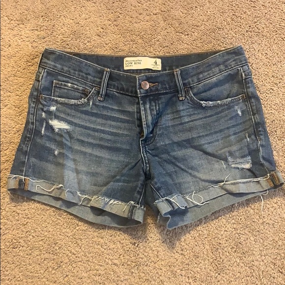 Abercrombie & Fitch | Shorts | Abercrombie Low Rise Ripped Denim Shorts ...